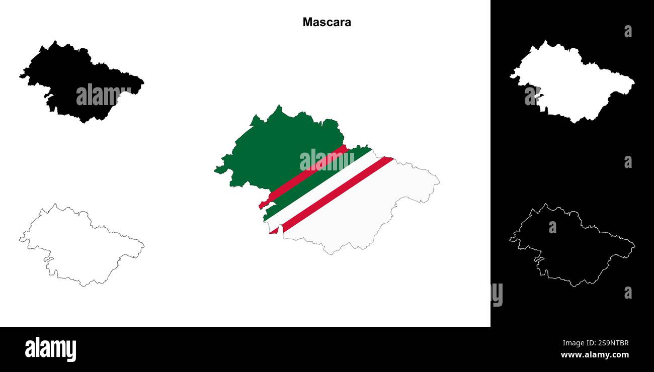 Mascara province outline map set Stock Vector Image & Art - Alamy