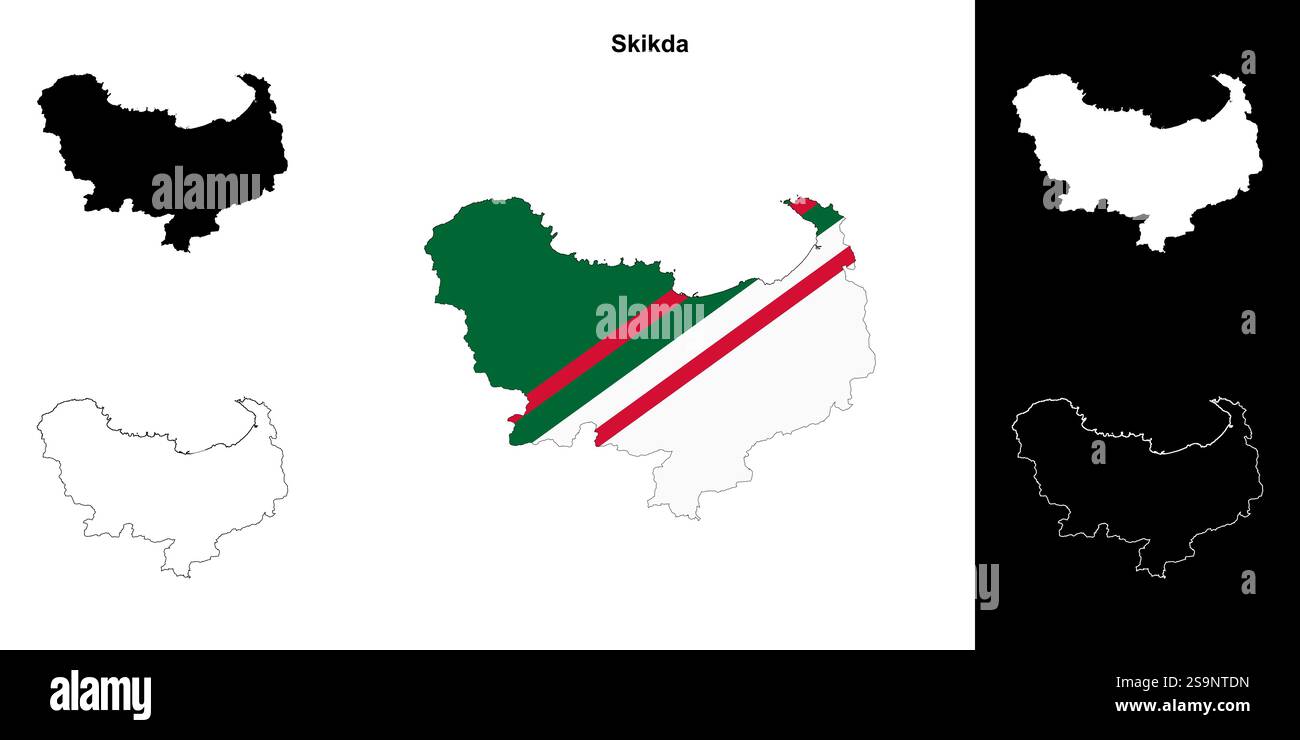 Skikda province outline map set Stock Vector Image & Art - Alamy
