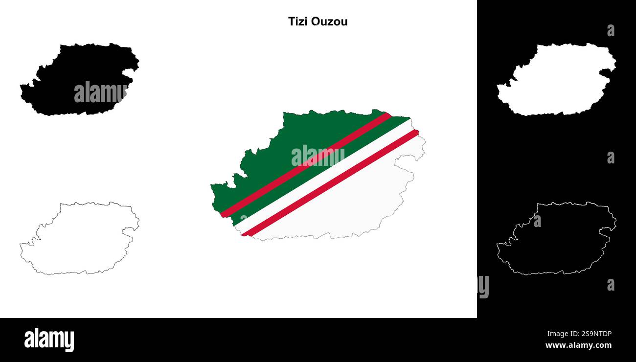 Tizi Ouzou province outline map set Stock Vector Image & Art - Alamy