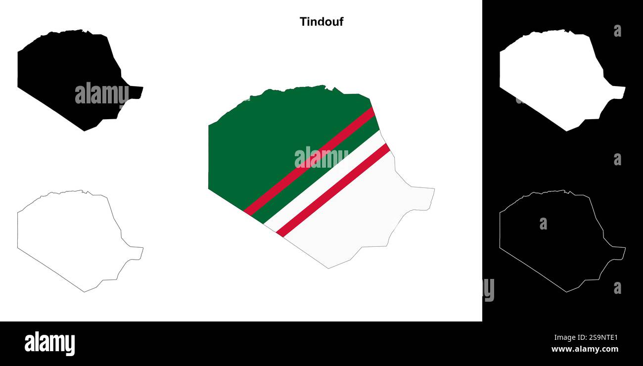 Tindouf province outline map set Stock Vector Image & Art - Alamy