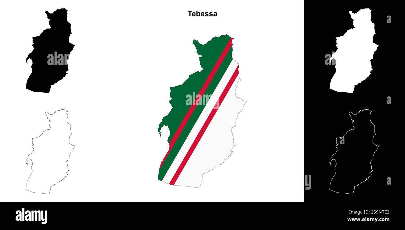 Tebessa province outline map set Stock Vector Image & Art - Alamy