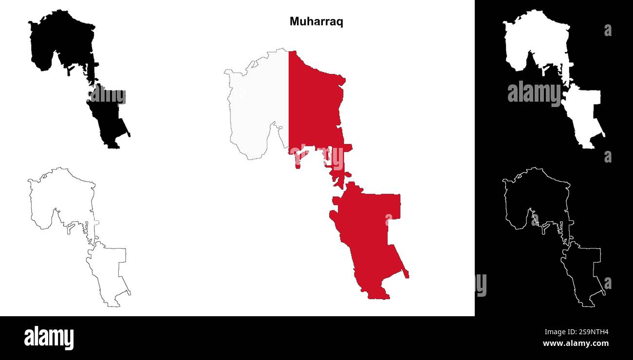 Bahrain outline map set hi-res stock photography and images - Alamy