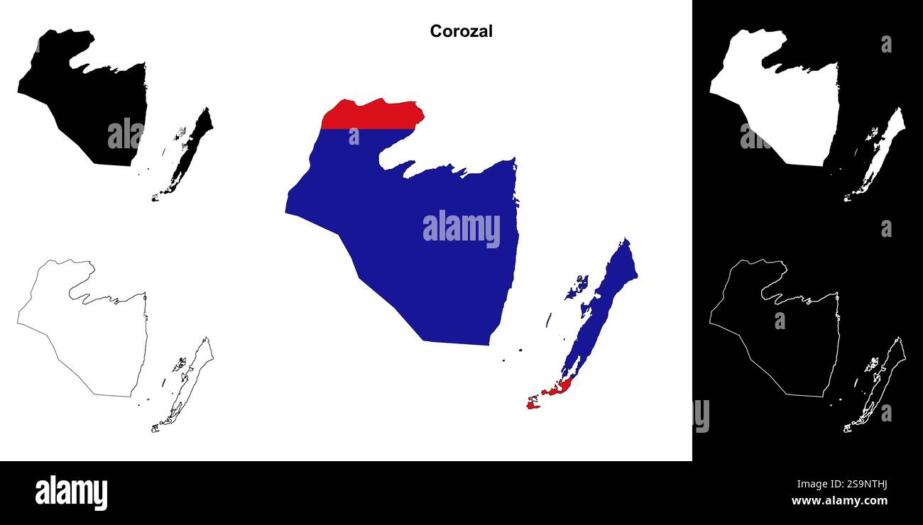 Corozal district outline map set Stock Vector Image & Art - Alamy