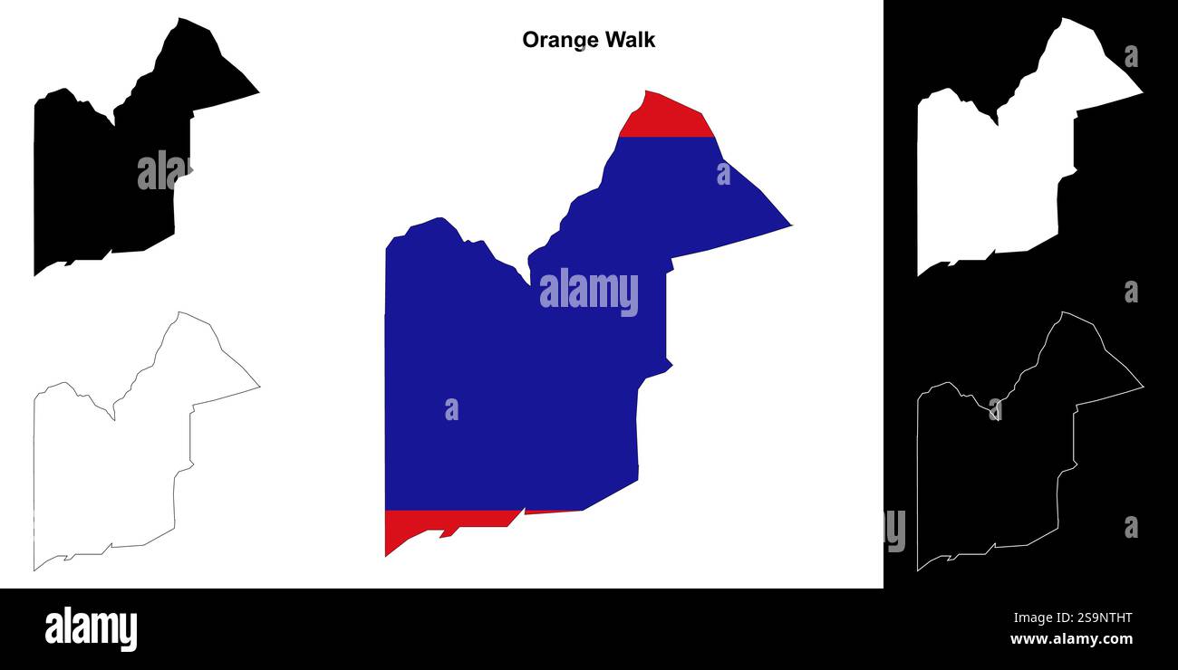 Orange walk eps map hi-res stock photography and images - Alamy