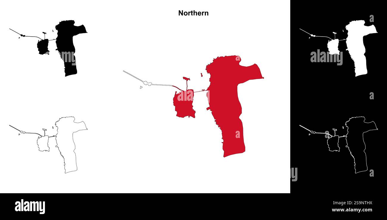 Northern governorate outline map set Stock Vector Image & Art - Alamy