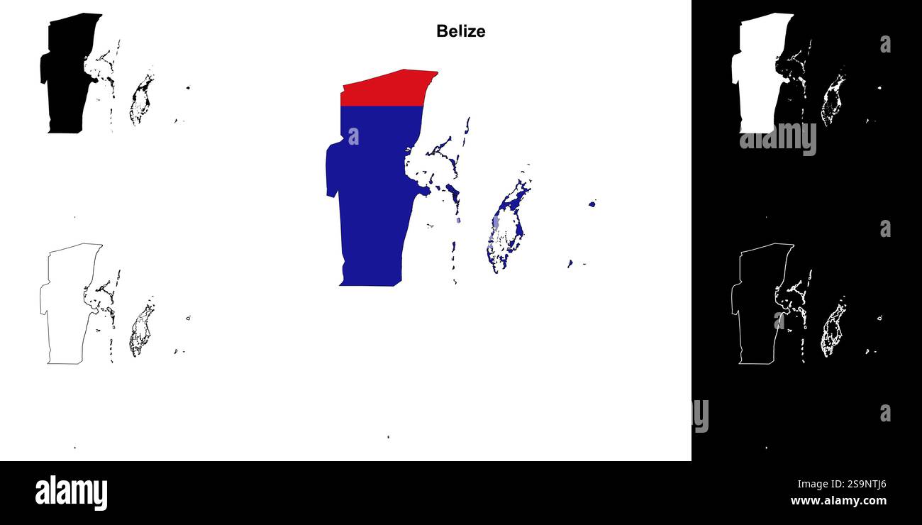 Belize district outline map set Stock Vector Image & Art - Alamy