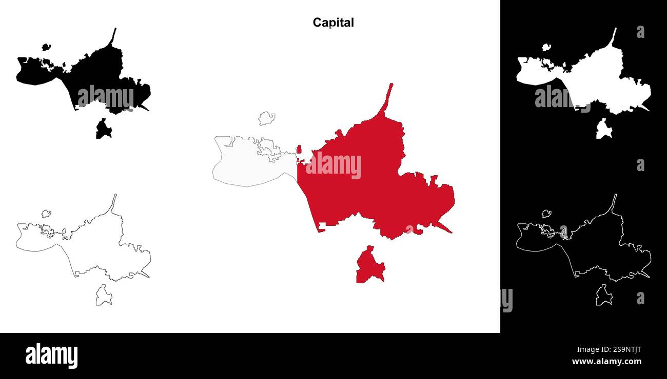 Capital governorate outline map set Stock Vector Image & Art - Alamy