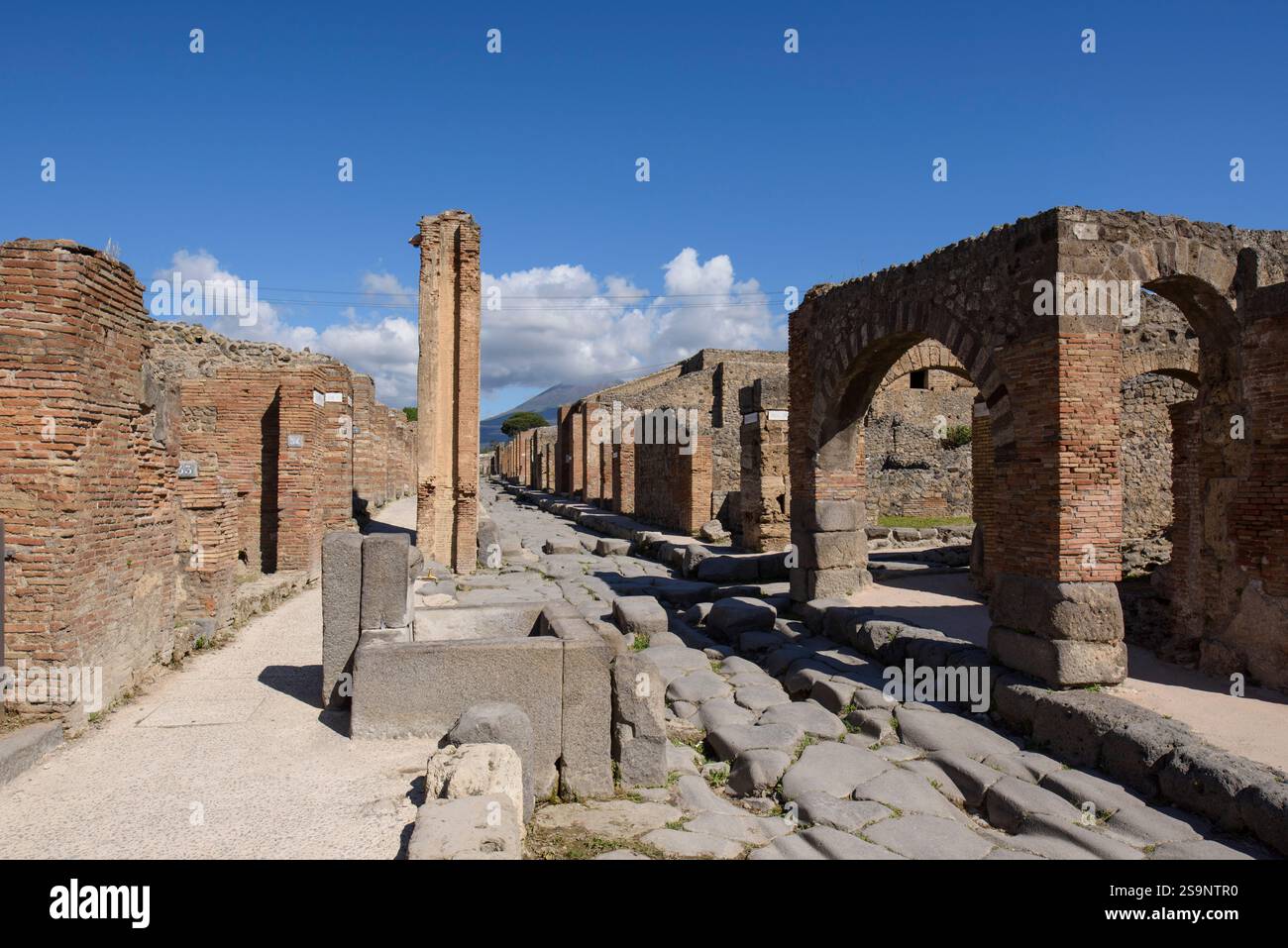 Pompei. Italy. Archaeological site of Pompeii. Via Stabiana - View ...