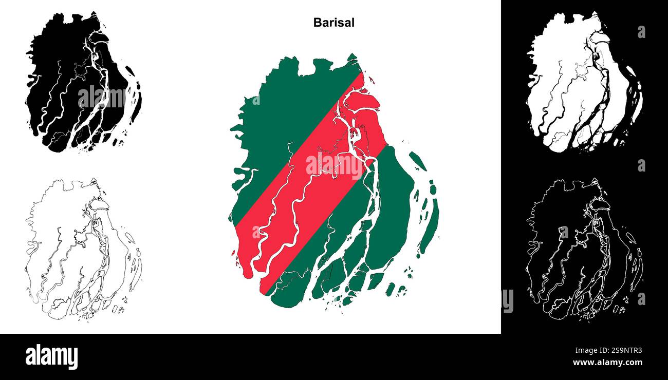 Barisal division outline map set Stock Vector Image & Art - Alamy