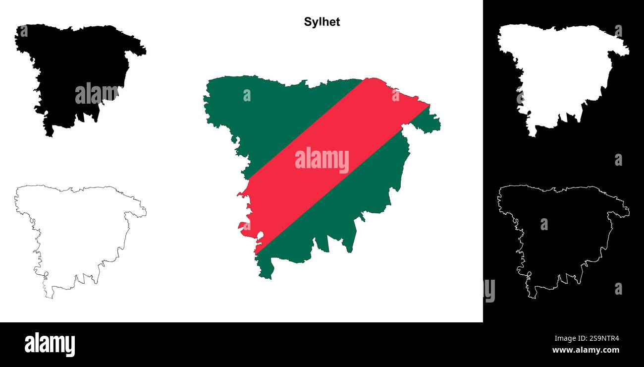 Sylhet silhouette map Stock Vector Images - Alamy
