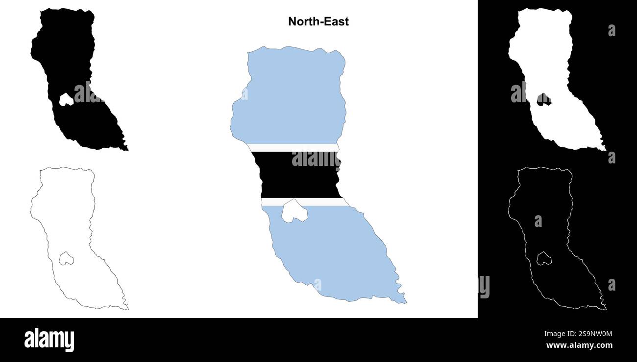 North-East district outline map set Stock Vector Image & Art - Alamy