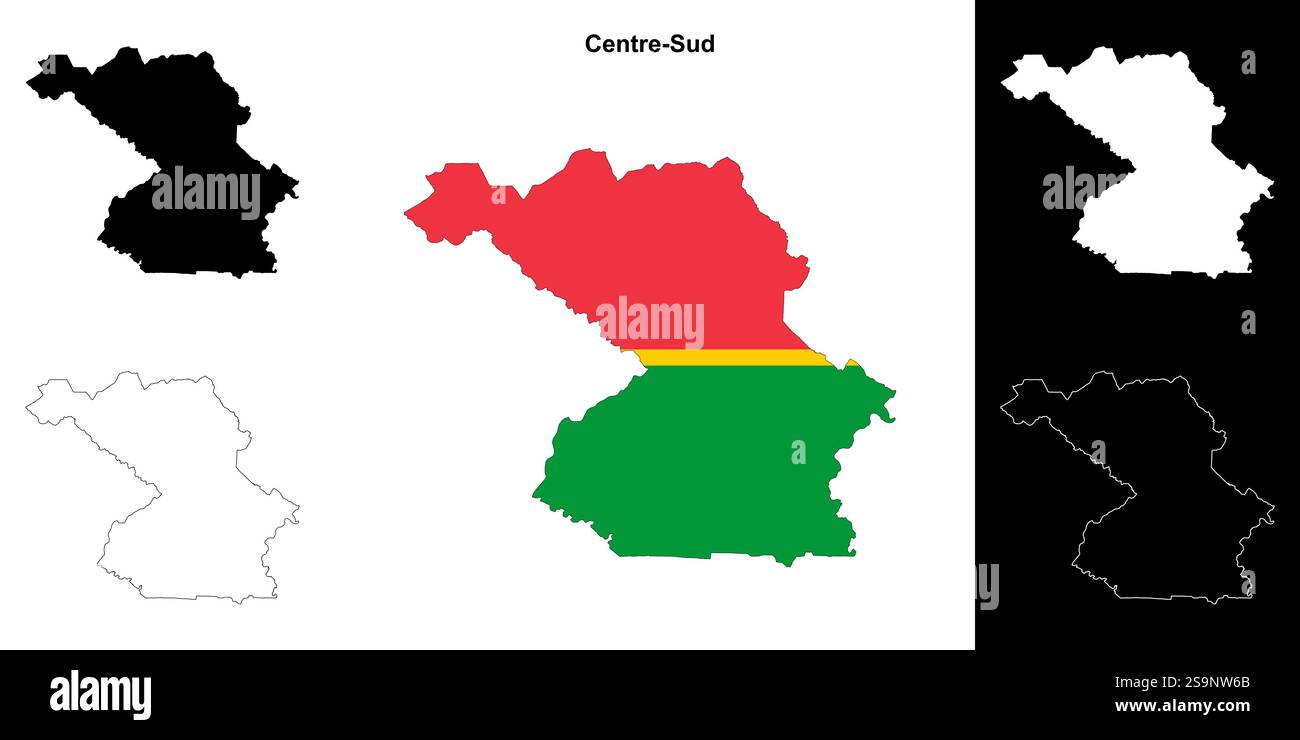 Centre-Sud region outline map set Stock Vector Image & Art - Alamy