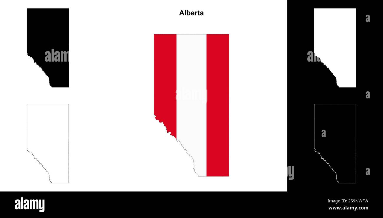 Alberta blank outline map set Stock Vector Image & Art - Alamy