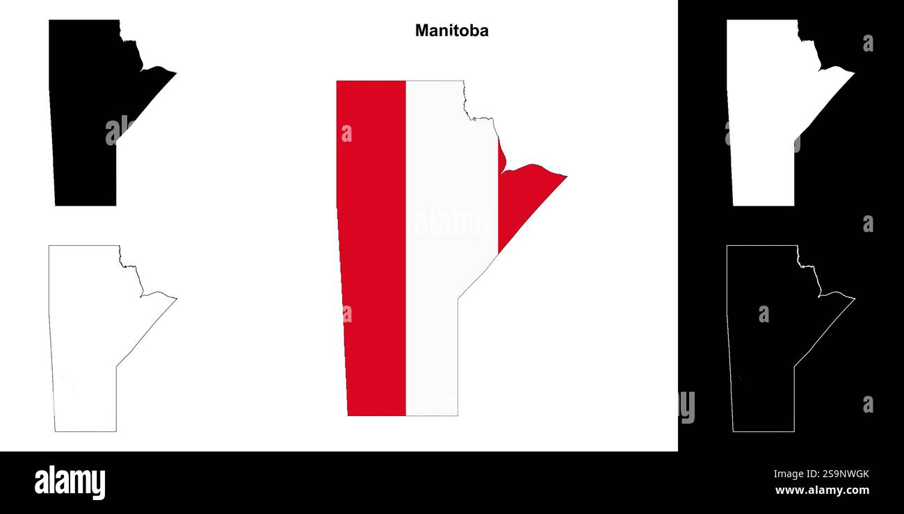 Manitoba blank outline map set Stock Vector Image & Art - Alamy