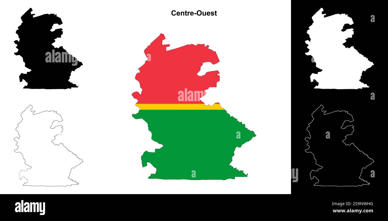 Centre-Ouest region outline map set Stock Vector Image & Art - Alamy