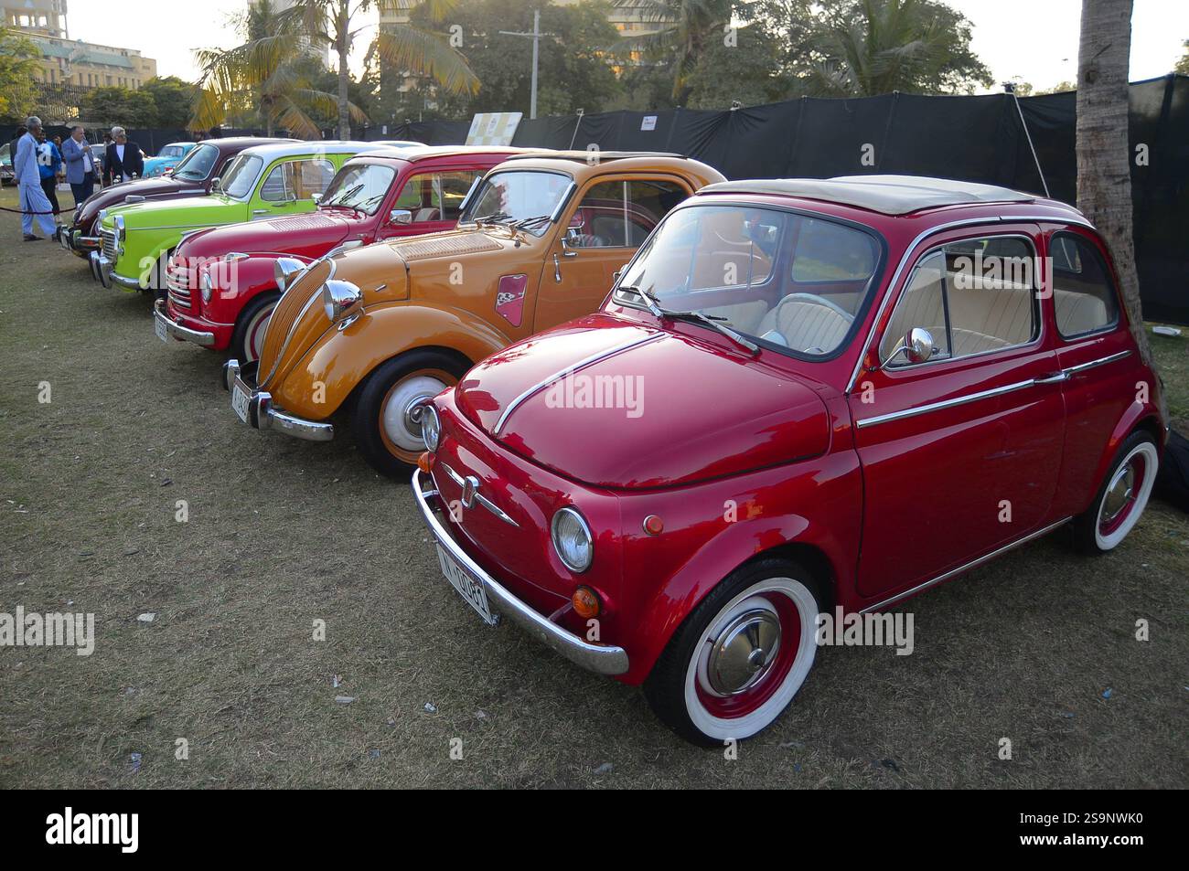 Karachi. 26th Jan, 2025. Vintage cars are on display during a vintage ...