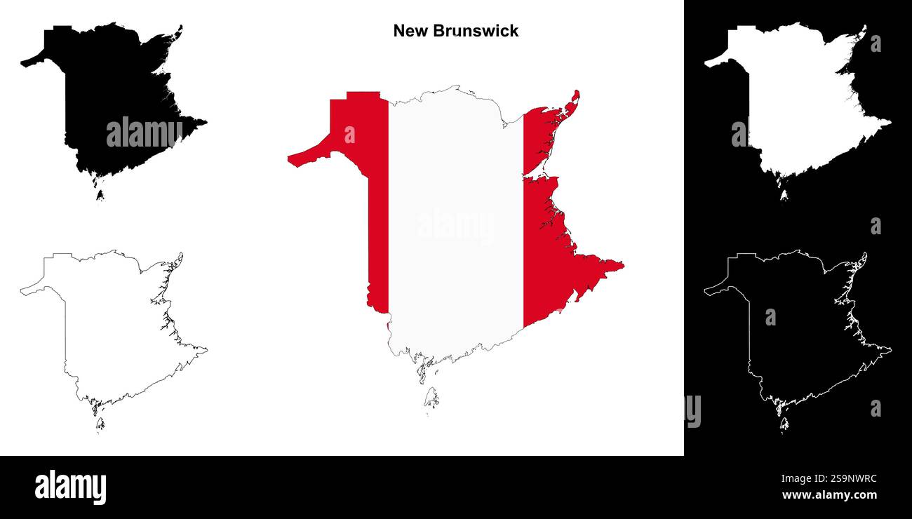 New Brunswick blank outline map set Stock Vector Image & Art - Alamy