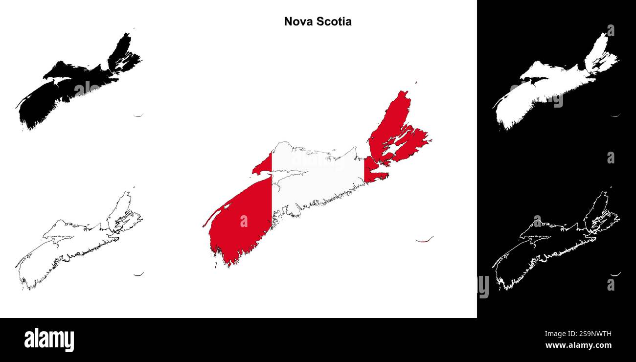 Nova Scotia blank outline map set Stock Vector Image & Art - Alamy