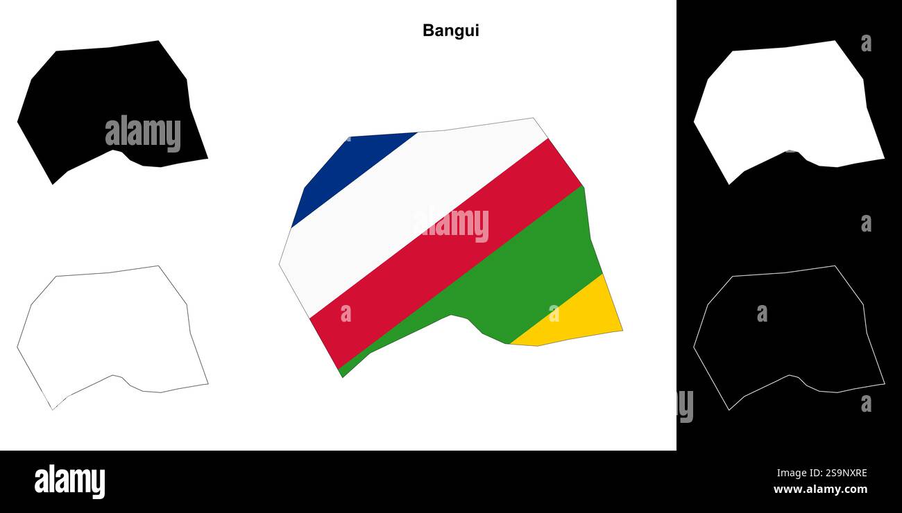 Bangui prefecture outline map set Stock Vector Image & Art - Alamy