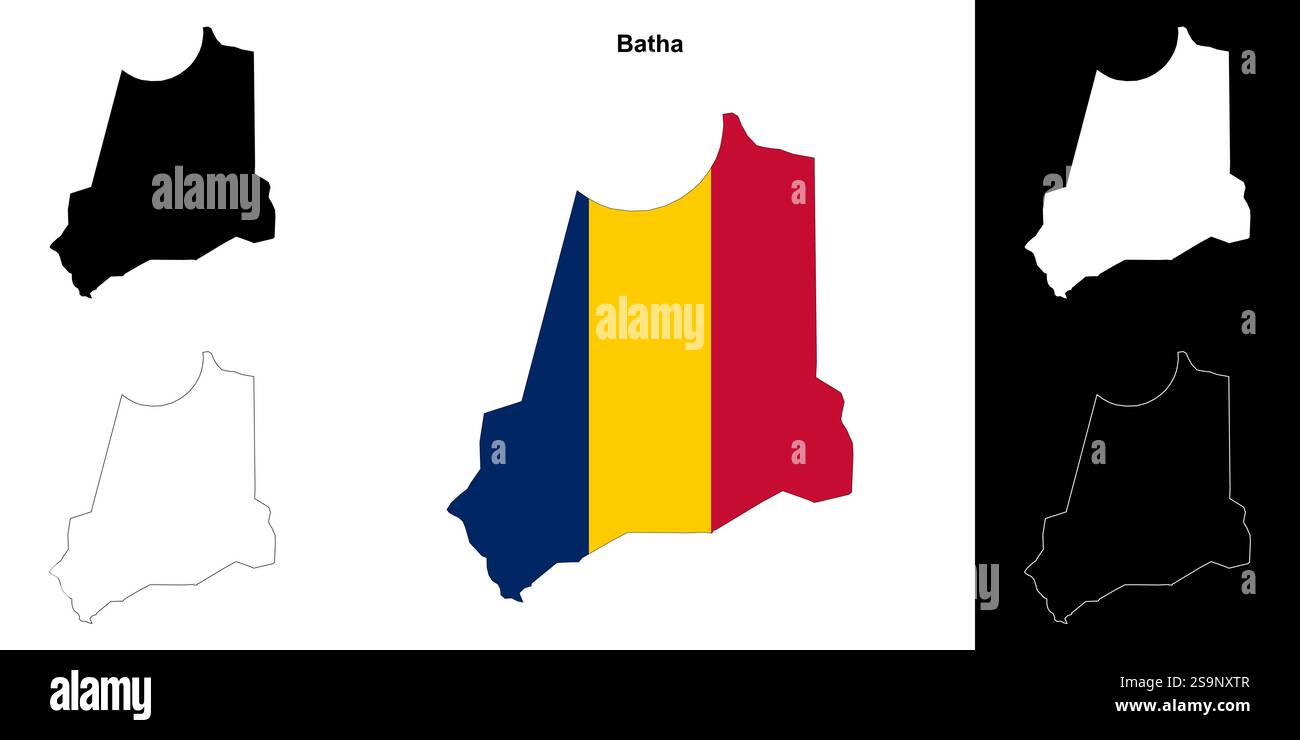 Batha region outline map set Stock Vector Image & Art - Alamy