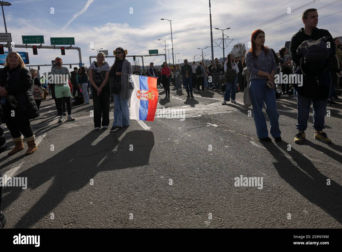 People take part in a student-led 24 hour block on an intersection to ...