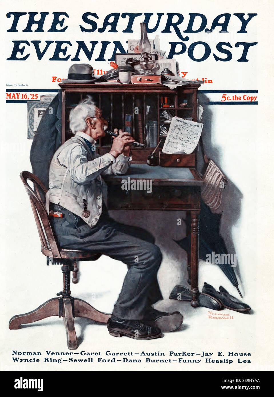 1925 May 16 Flutist Music by Norman Rockwell - Saturday Evening Post ...