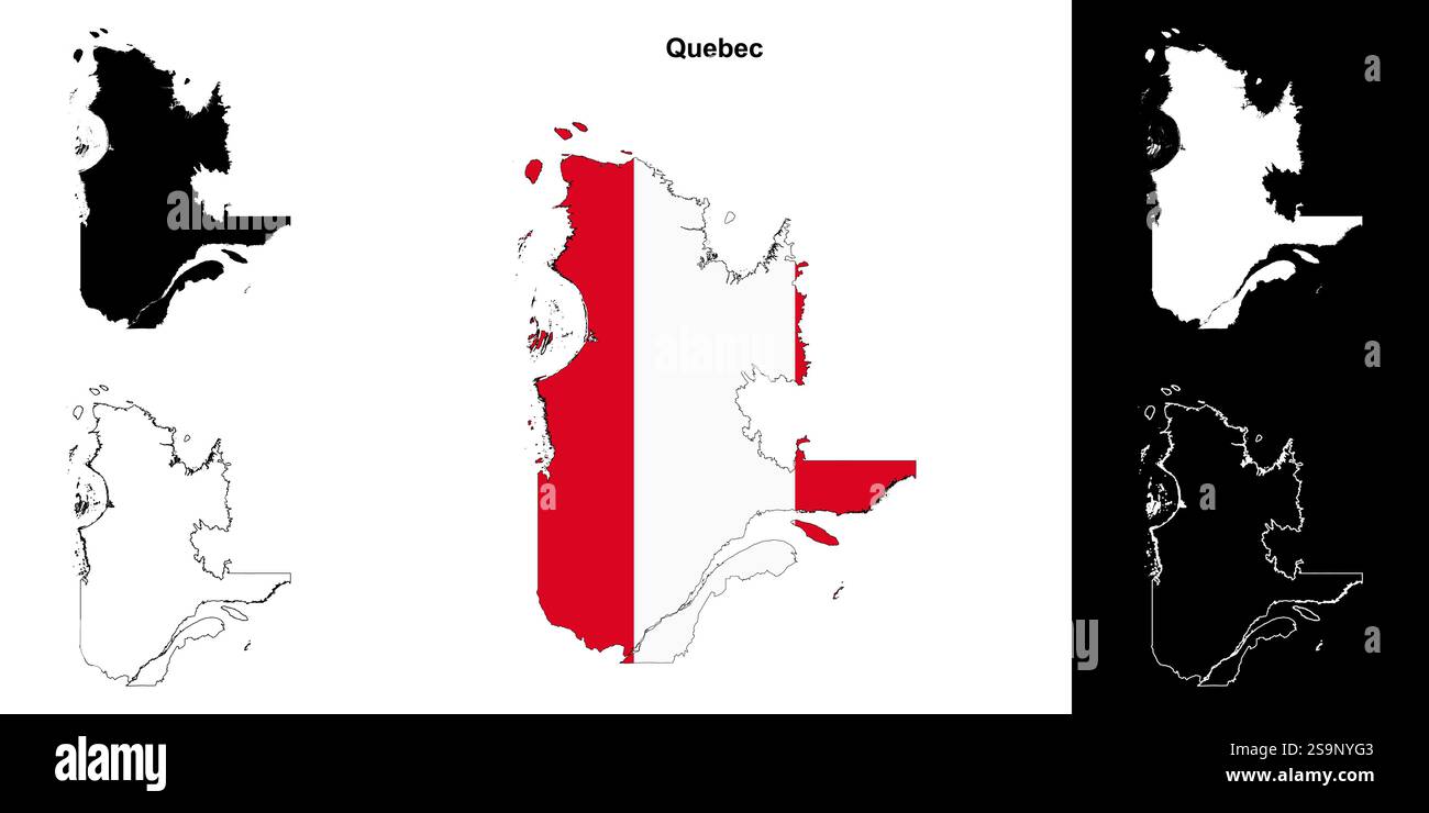 Quebec blank outline map set Stock Vector Image & Art - Alamy