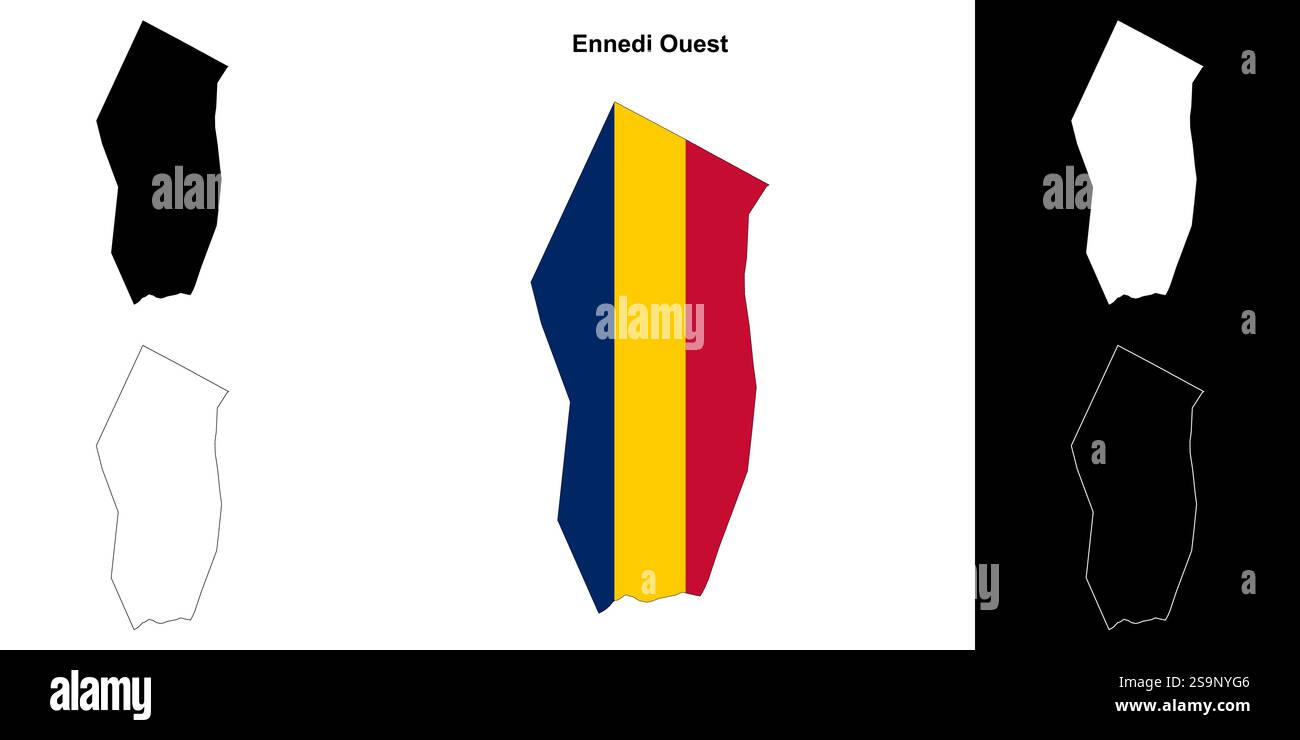 Ennedi Ouest region outline map set Stock Vector Image & Art - Alamy