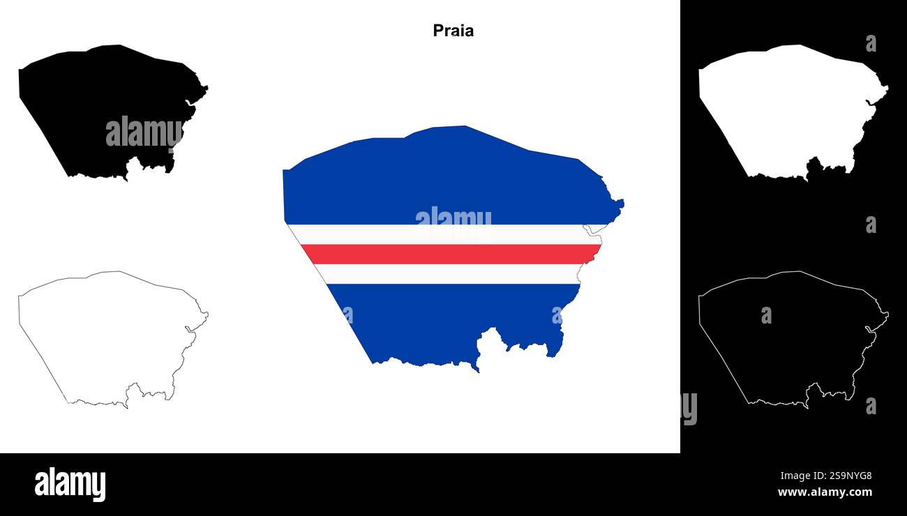 Praia municipality outline map set Stock Vector Image & Art - Alamy