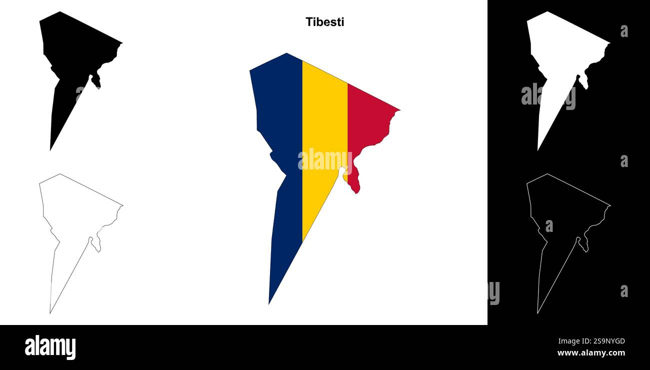 Tibesti region outline map set Stock Vector Image & Art - Alamy