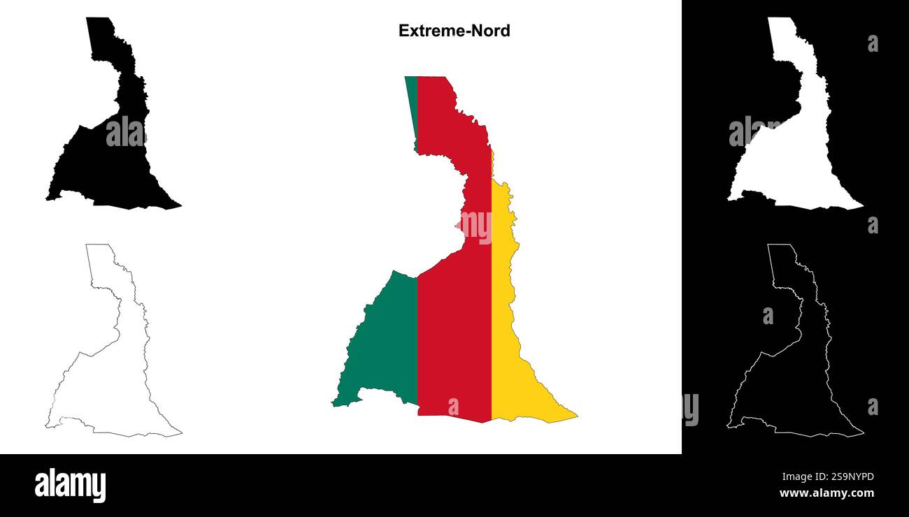 Extreme-Nord region outline map set Stock Vector Image & Art - Alamy