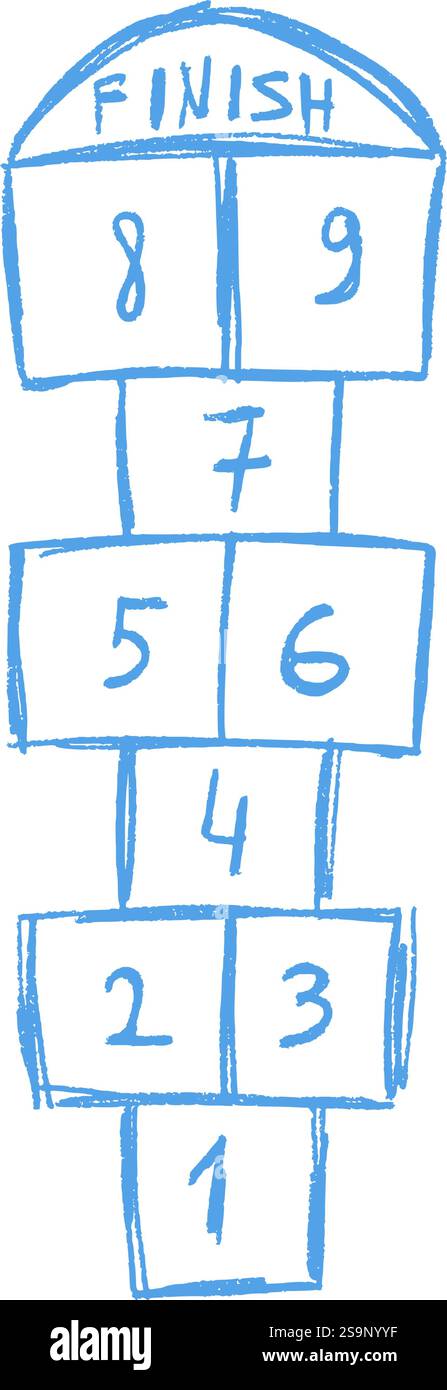 Hopscotch game isolated on white background. Children playground ...