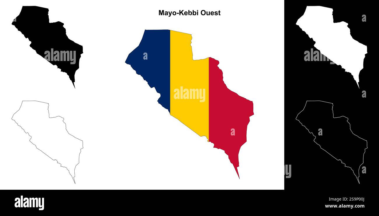 Mayo-Kebbi Ouest region outline map set Stock Vector Image & Art - Alamy