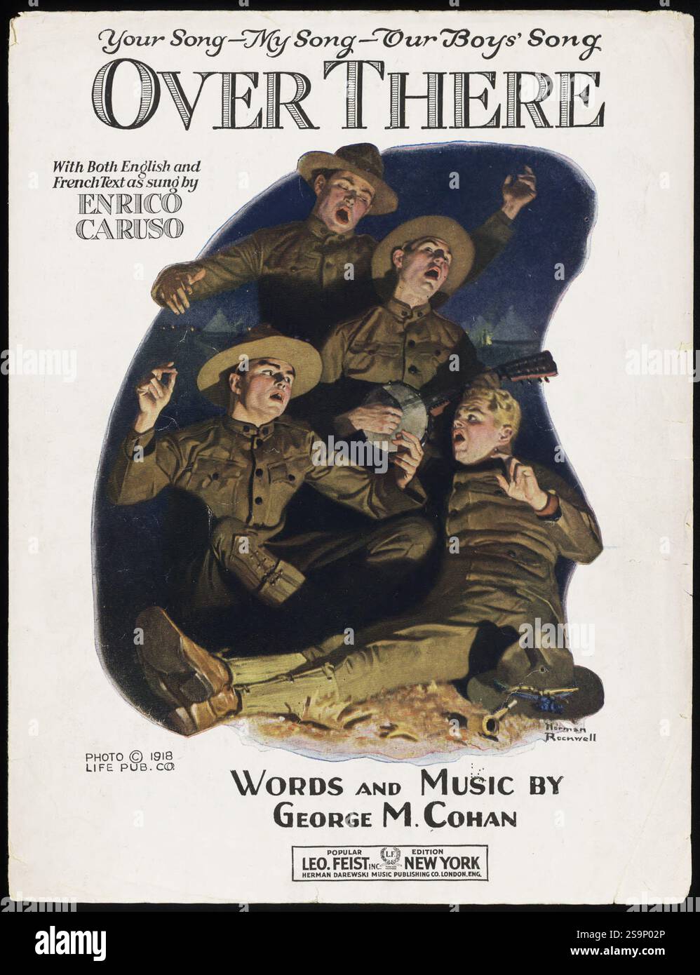 Norman Rockwell drawing on cover of a poster for "Over There" - a 1917 ...