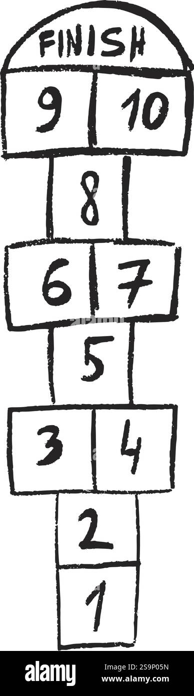 Hopscotch game isolated on white background. Children playground ...