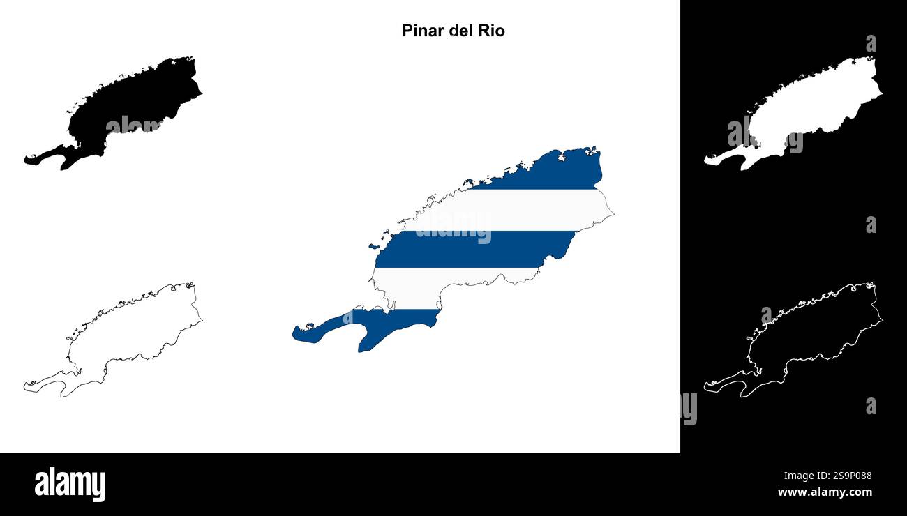 Pinar del Rio province outline map set Stock Vector Image & Art - Alamy