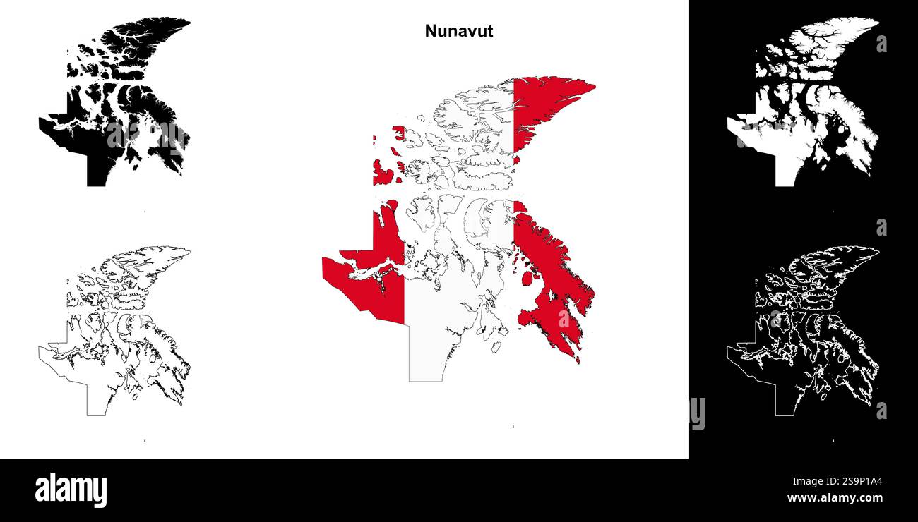 Nunavut blank outline map set Stock Vector Image & Art - Alamy