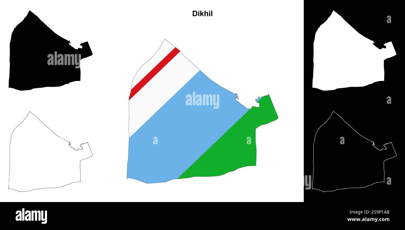 Dikhil region outline map set Stock Vector Image & Art - Alamy
