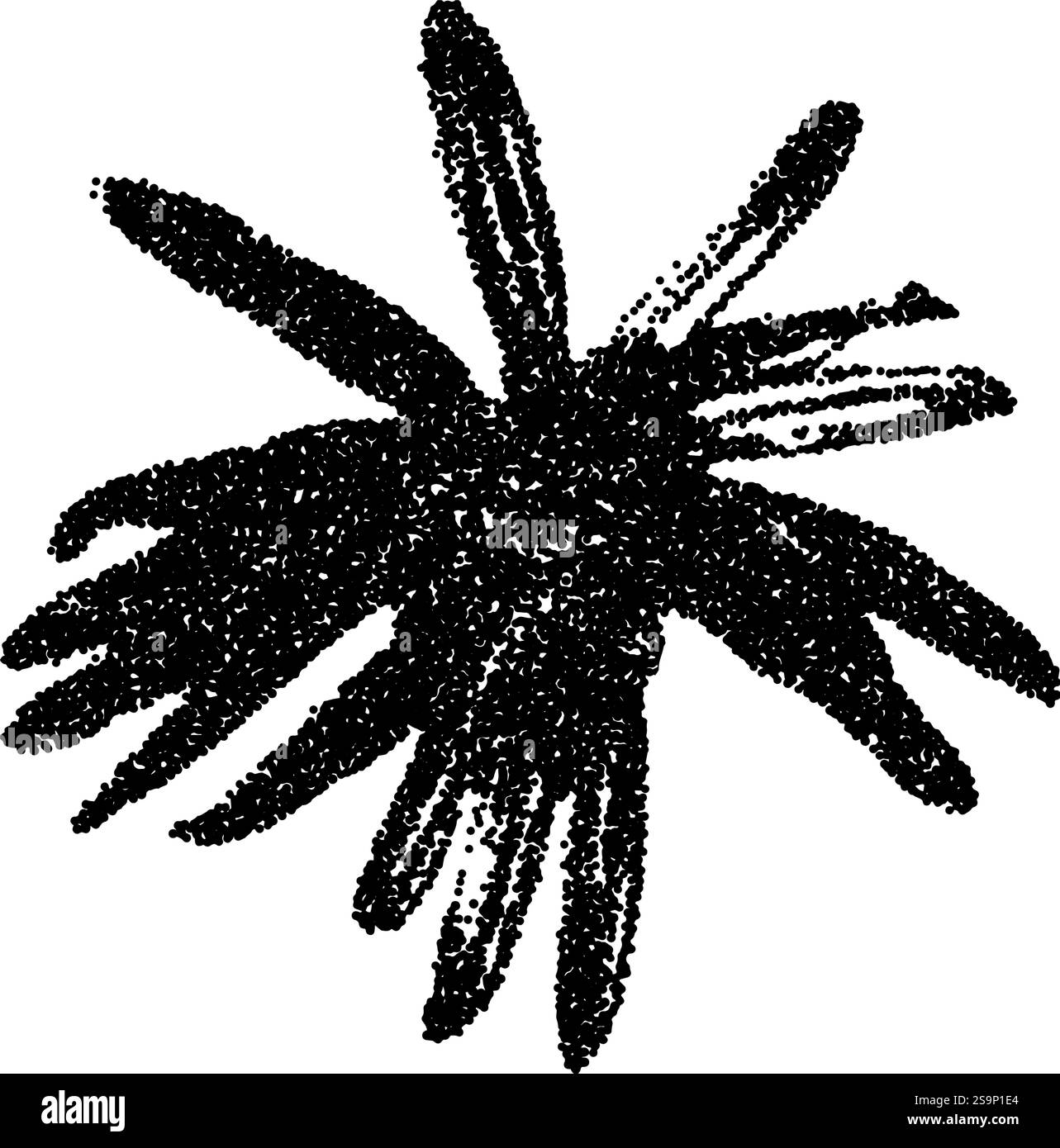 Flower collage sticker. Photocopy monochrome effect. Brutal dotted ...