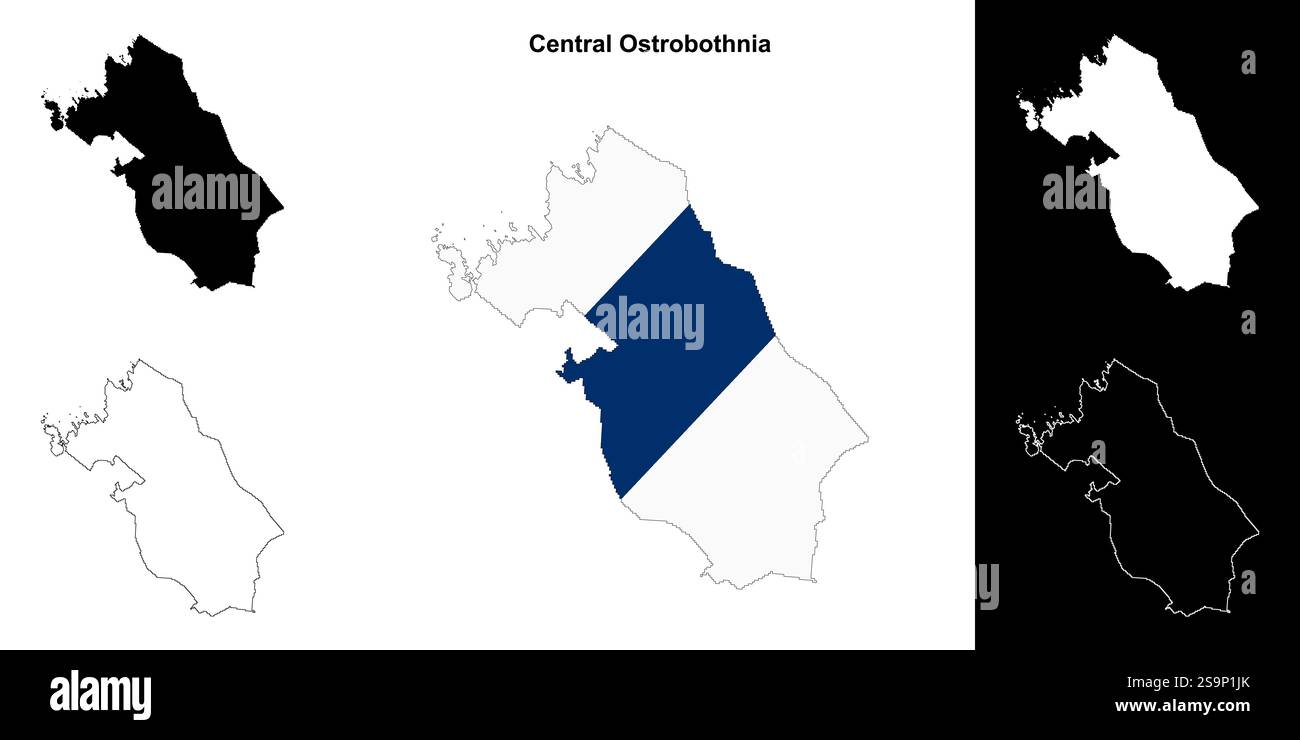 Central Ostrobothnia region outline map set Stock Vector Image & Art ...