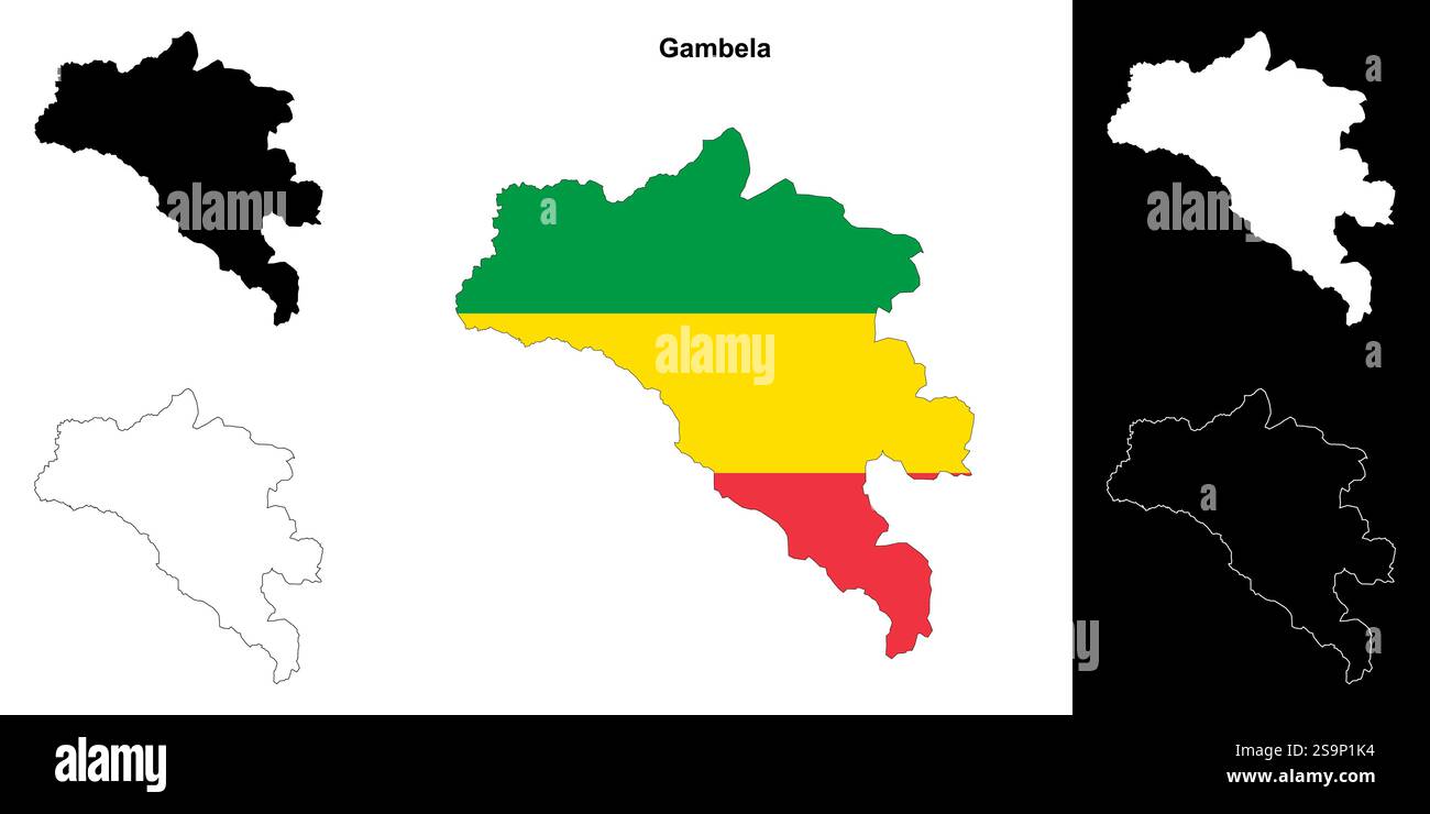Gambela region outline map set Stock Vector Image & Art - Alamy