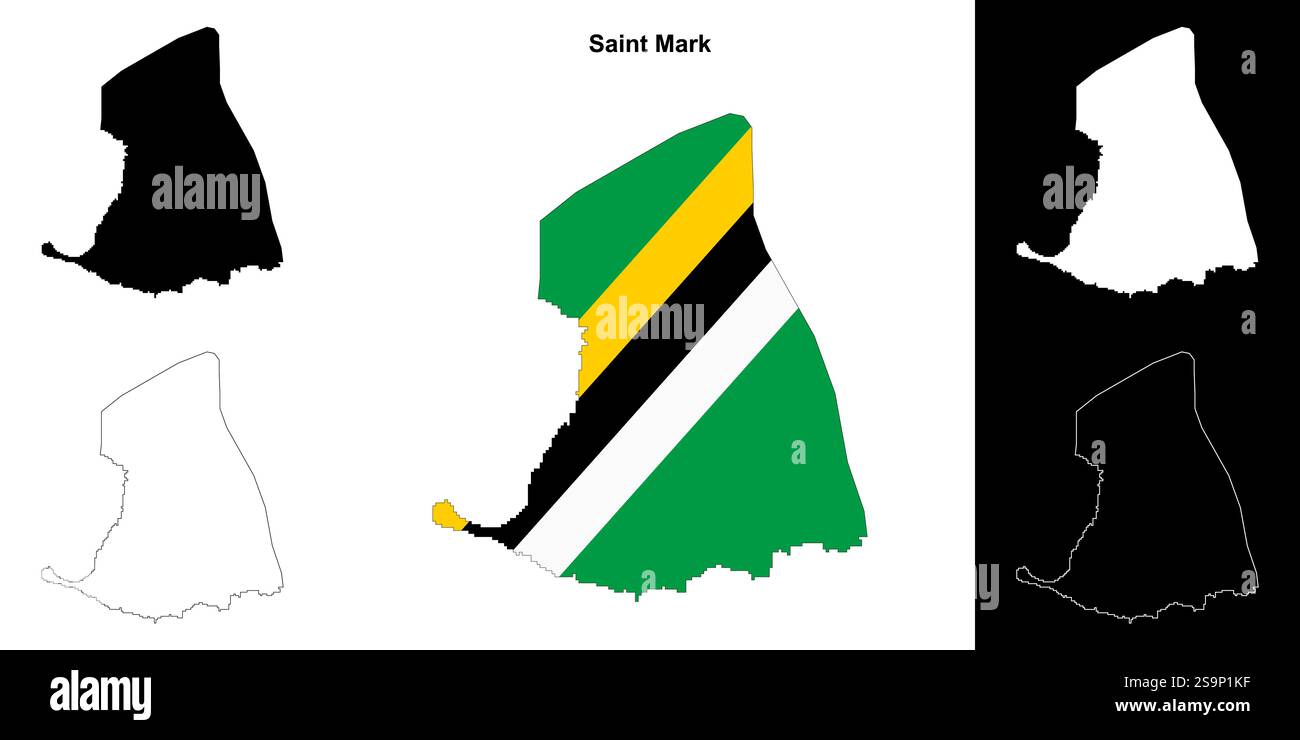 Saint Mark parish outline map set Stock Vector Image & Art - Alamy