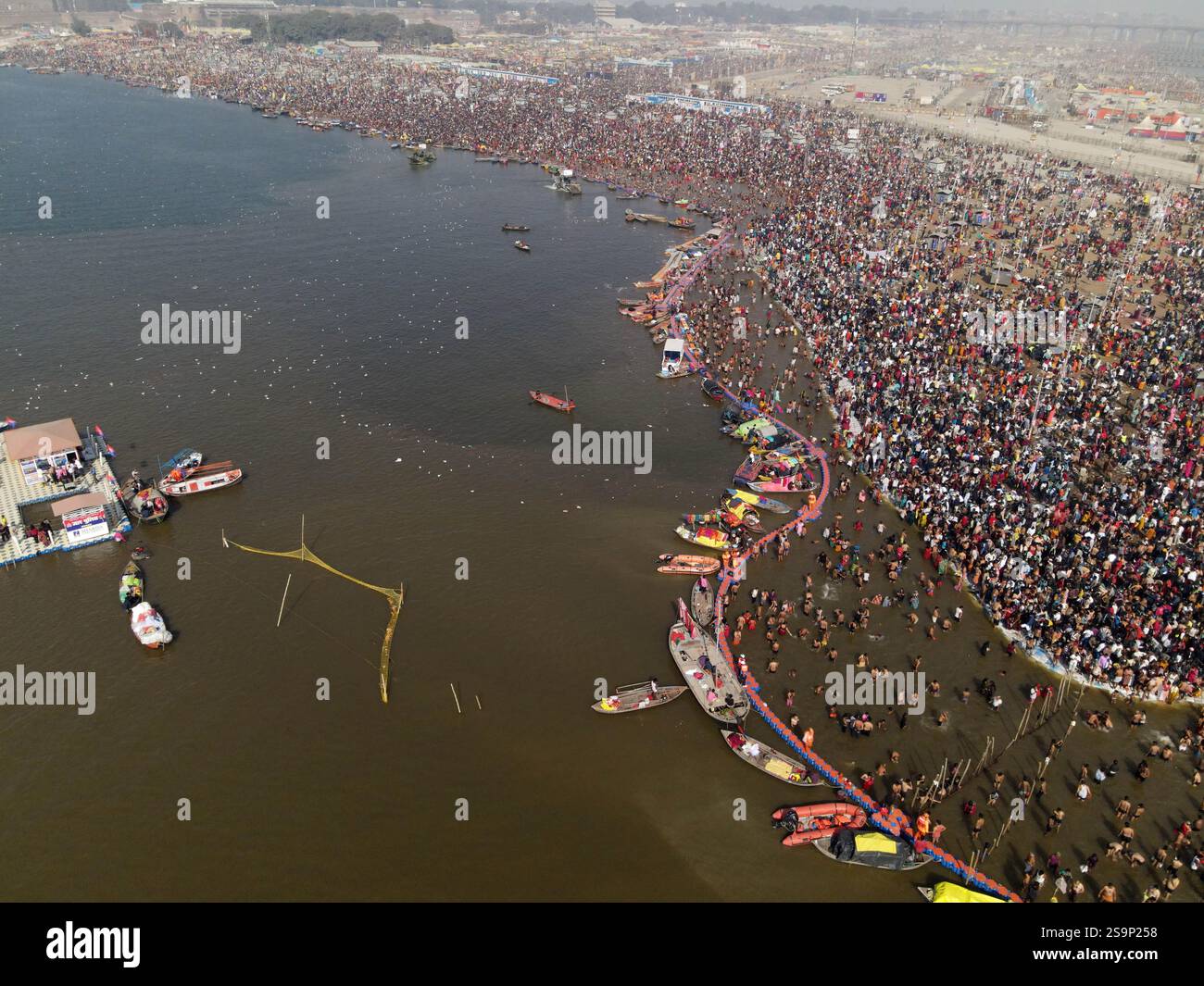 January 27, 2025, Prayagra, Uttar Pradesh, India: Prayagraj: An Aerial ...