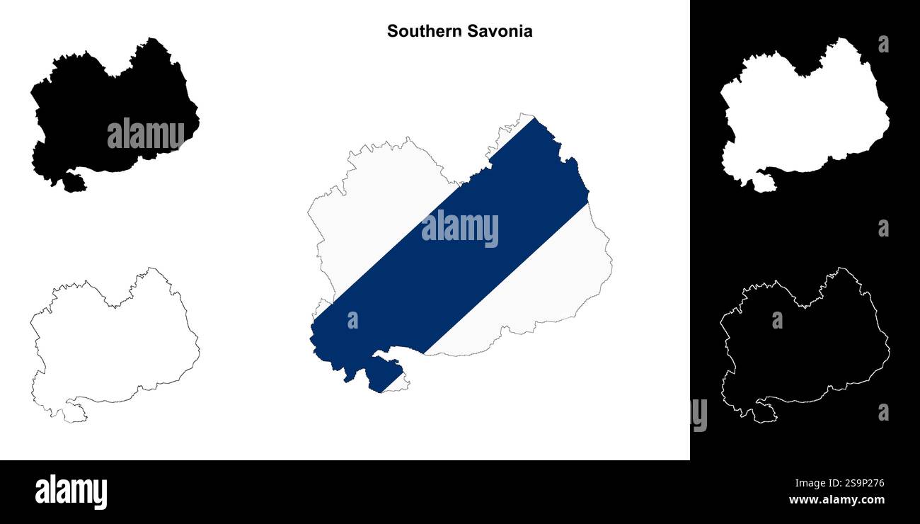 Southern Savonia region outline map set Stock Vector Image & Art - Alamy