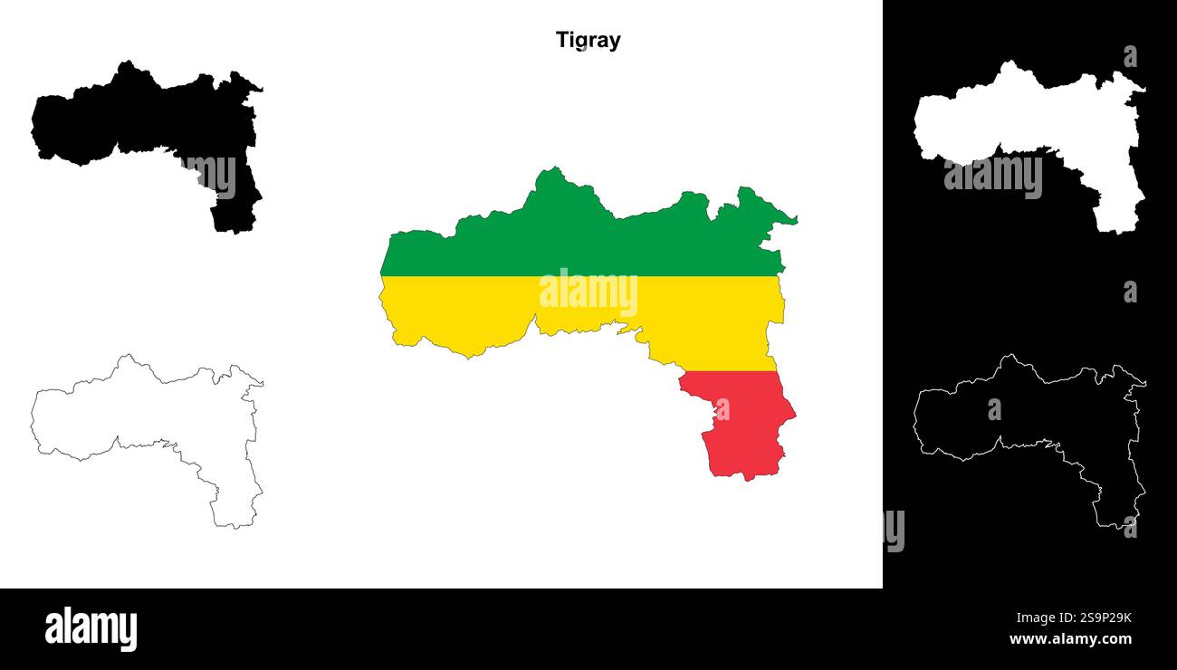 Tigray region outline map set Stock Vector Image & Art - Alamy