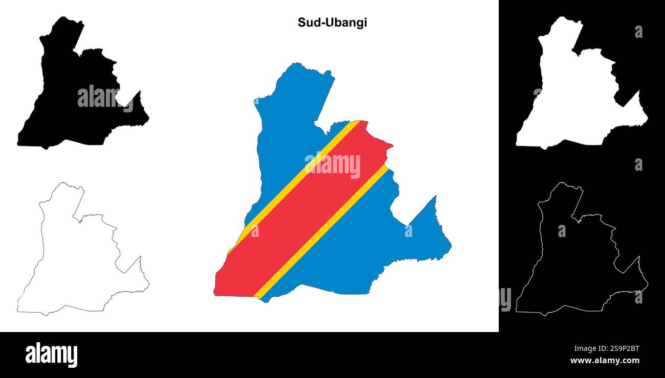 Sud-Ubangi province outline map set Stock Vector Image & Art - Alamy