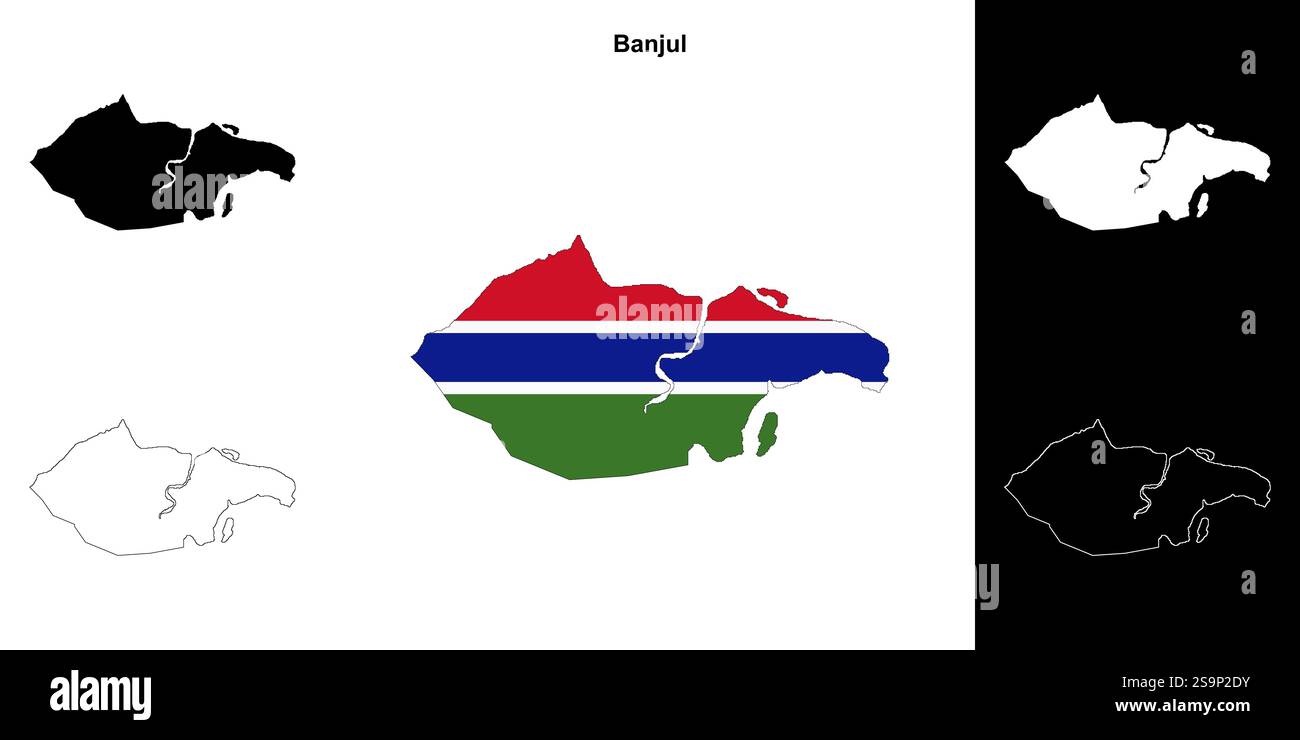 Banjul region outline map set Stock Vector Image & Art - Alamy