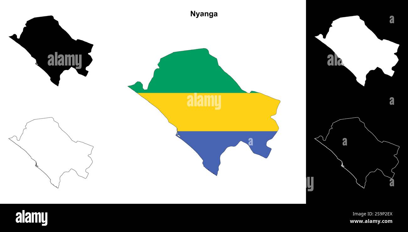 Nyanga province outline map set Stock Vector Image & Art - Alamy