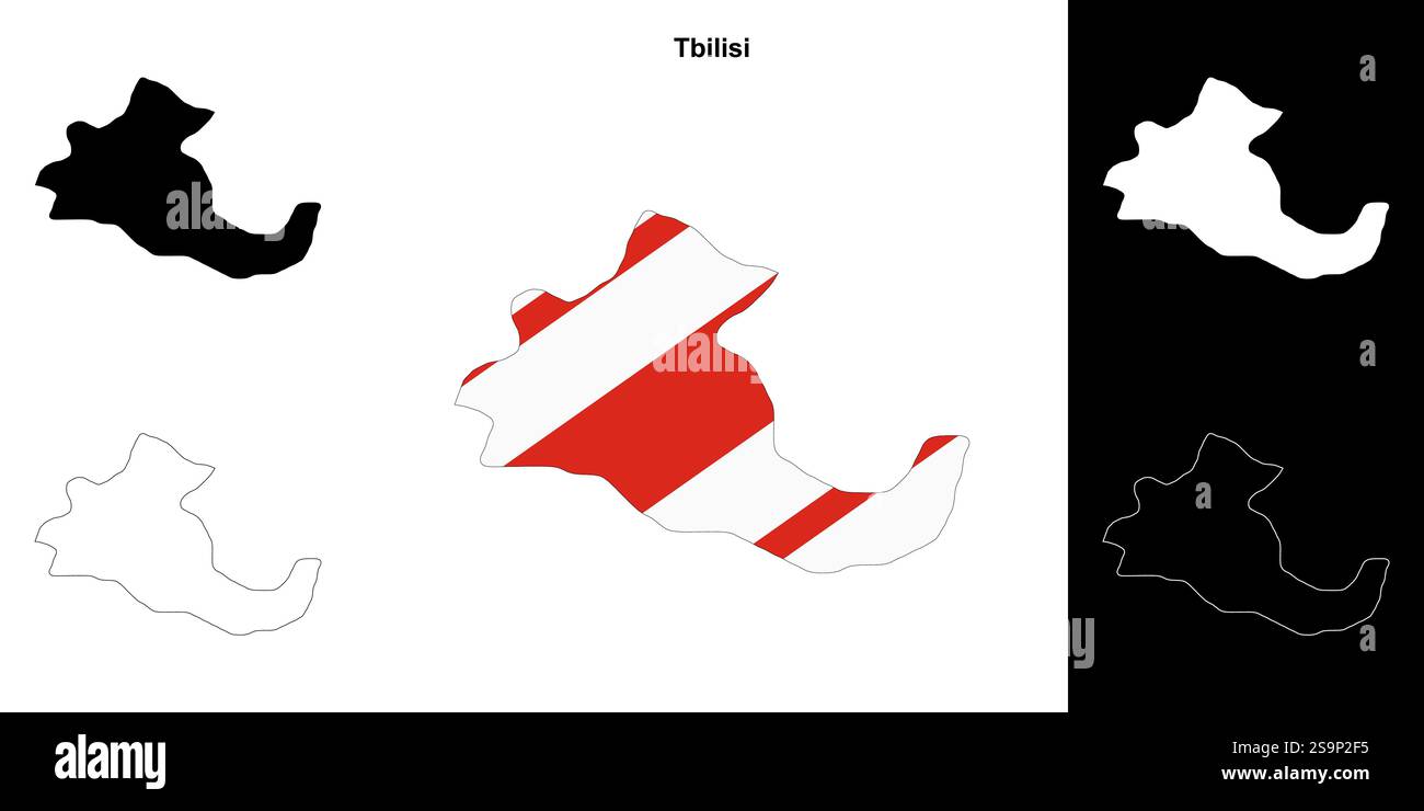 Tbilisi region outline map set Stock Vector Image & Art - Alamy