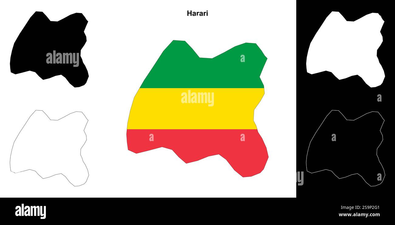 Harari region outline map set Stock Vector Image & Art - Alamy